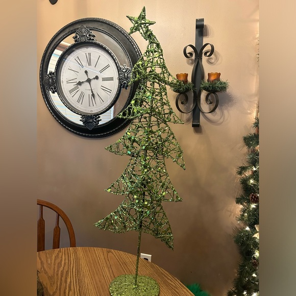 Holiday | Grinch Green Christmas Tree 3 Foot Curved Top Metal With ...